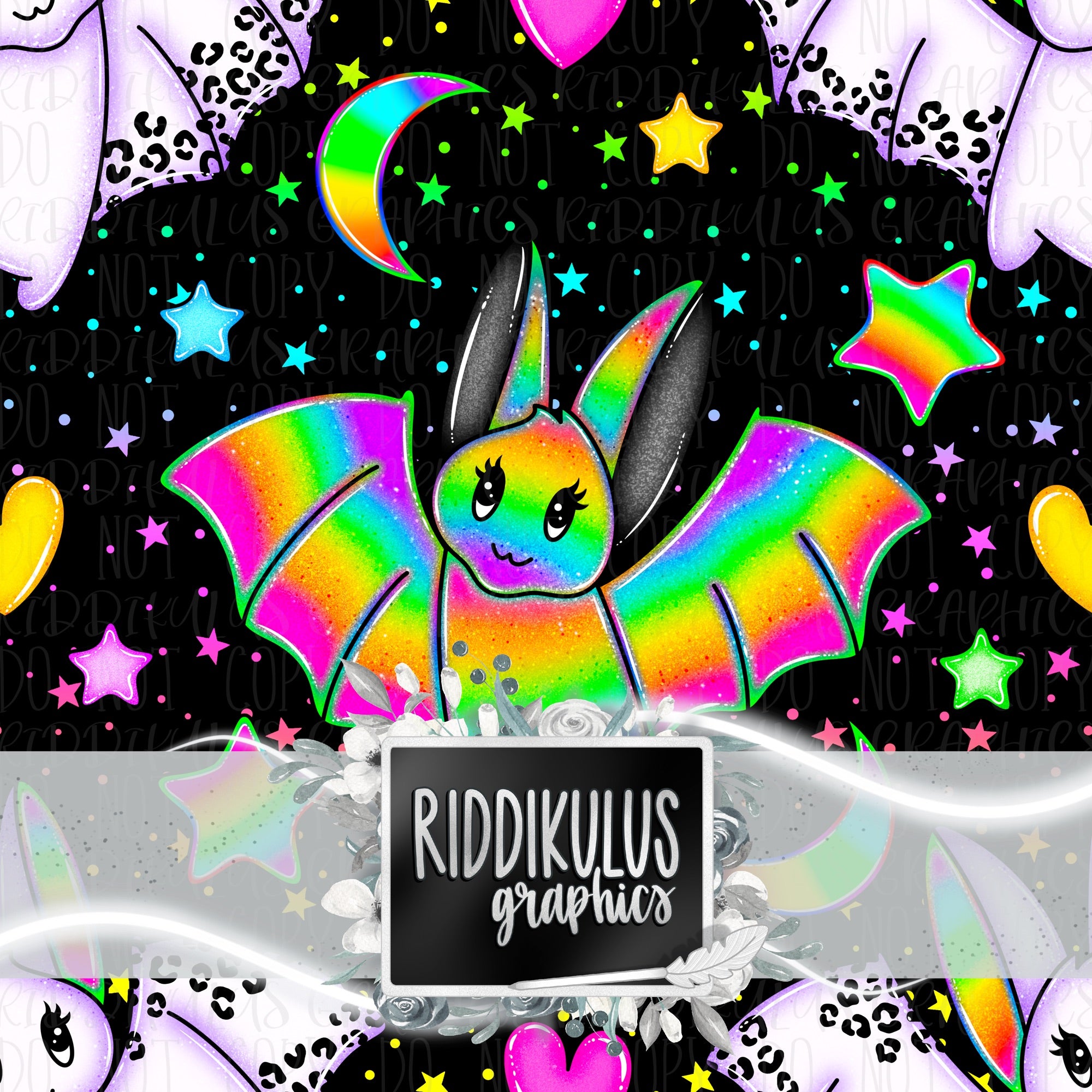 Neon Rainbow Bats (Rainbows) – RiddikulusGraphics