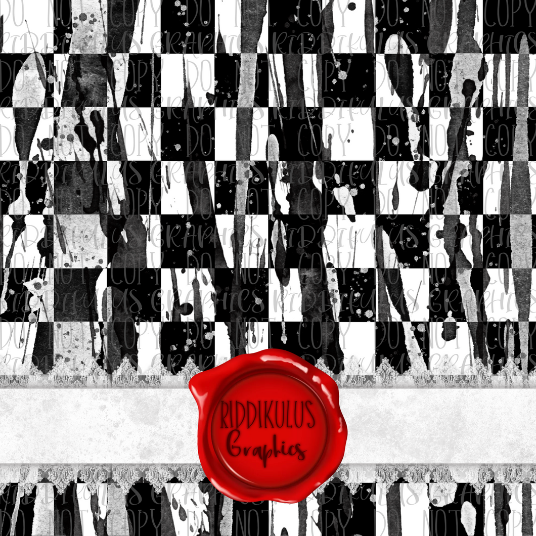 Mono Checkered Splatter – RiddikulusGraphics