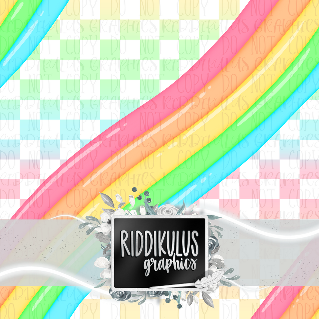 Pastel Rainbow Checkered – RiddikulusGraphics