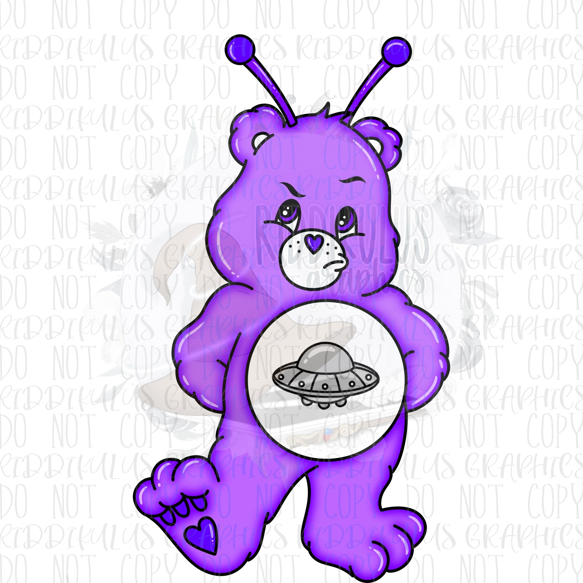 Purple Alien Bear – RiddikulusGraphics